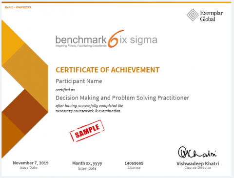 Decision Making and Problem Solving Practitioner Certificate - Benchmark