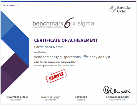 Vendor Managed Operations (VMO) Efficiency Analyst Certificate